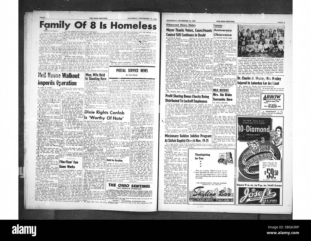 Page 2 of the November 1951 issue of the Ohio Sentinel, an African ...