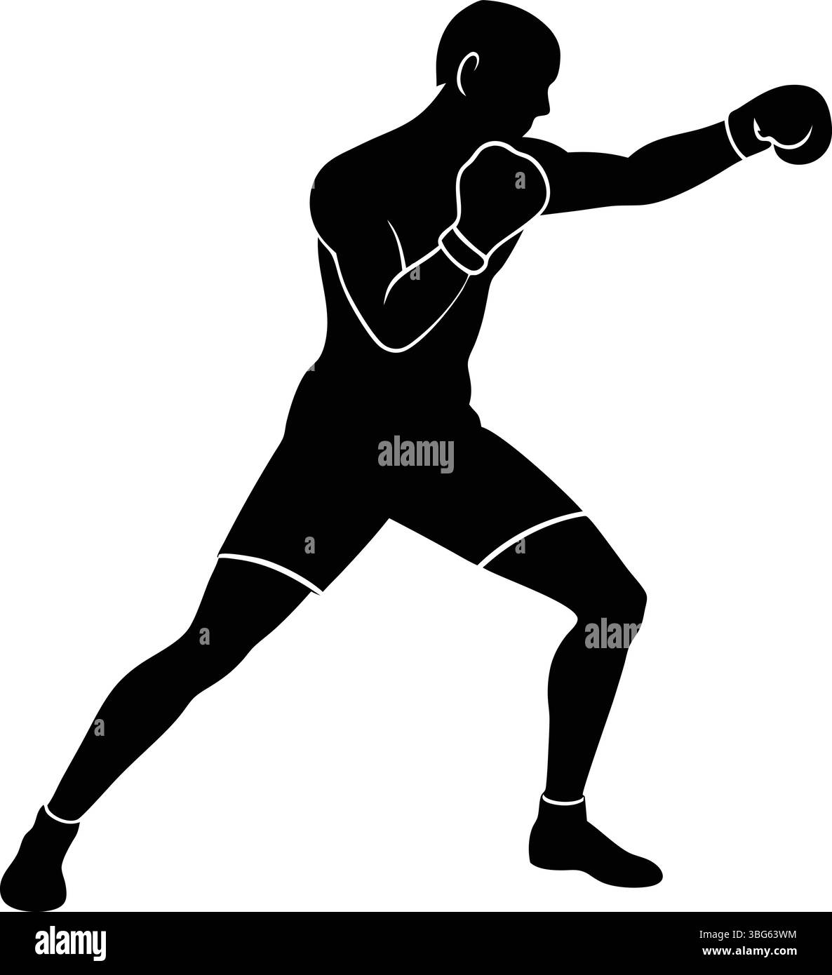 Dynamic Boxing Silhouette, a boxer silhouette Stock Vector Image & Art ...