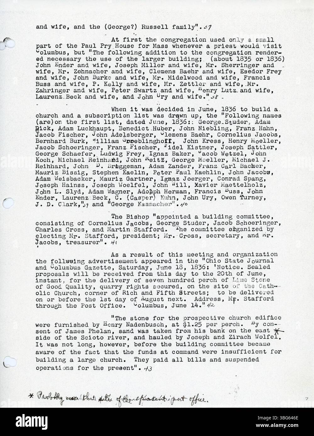 This entry continues the exploration of early Catholicism in Columbus ...