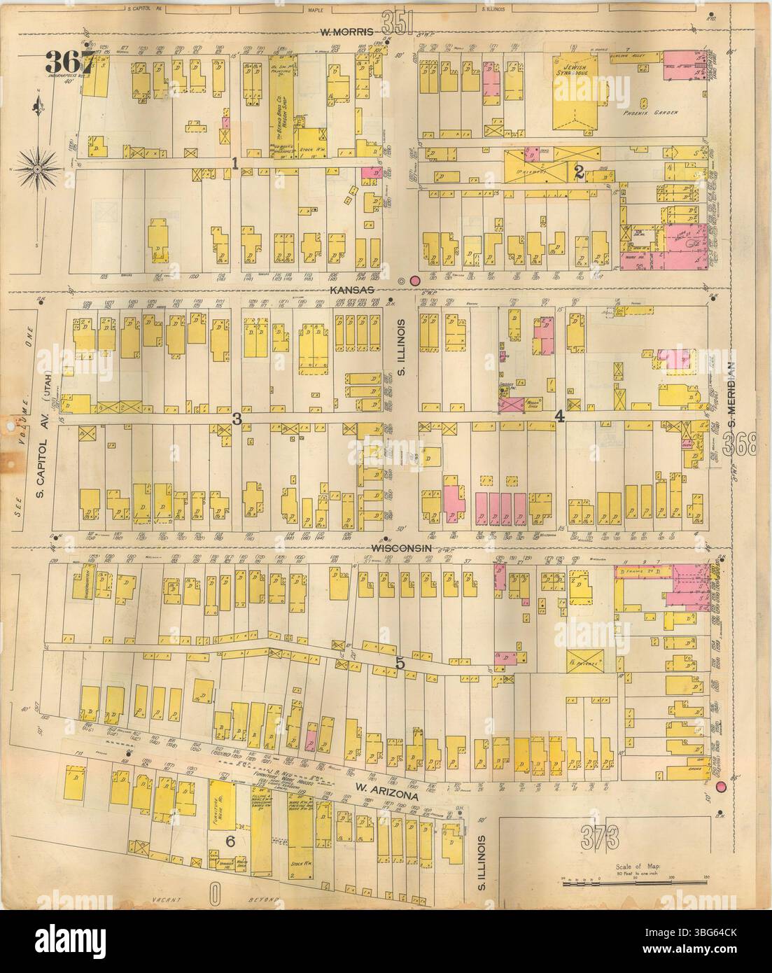 The 1898 Sanborn Map #367 of Indianapolis provides a detailed view of ...