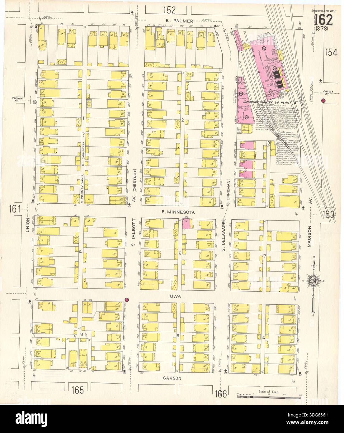 Sheet 162 of the 1915 Sanborn Fire Insurance Map of Indianapolis ...