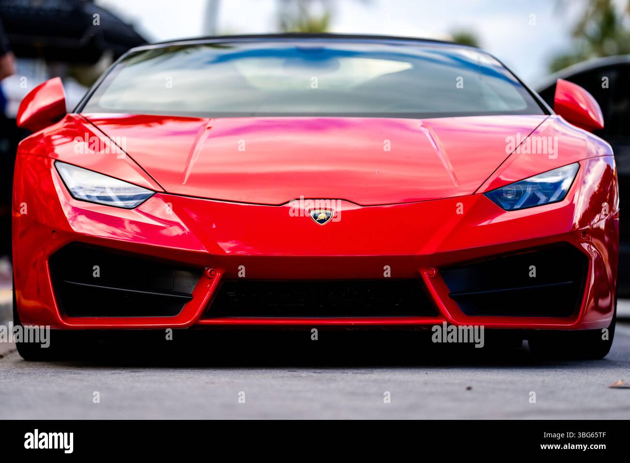 April 3, 2025. Miami. Lambo concept. Lamborghini sportscar on the road ...