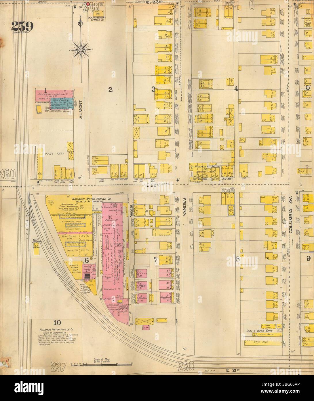 Sanborn map #259 from 1898 details Indianapolis’ infrastructure ...