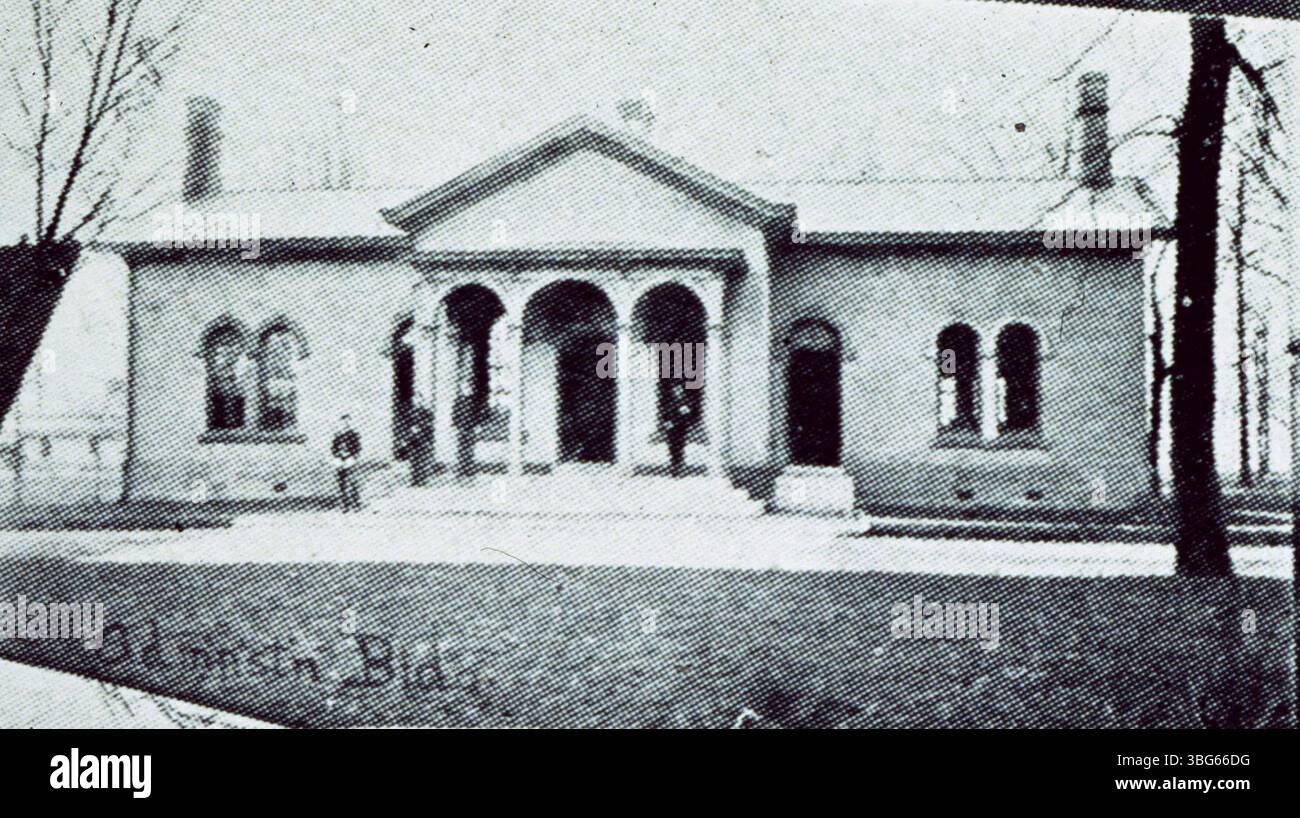 The Administration Building at Fort Hayes in 1900 is depicted with ...