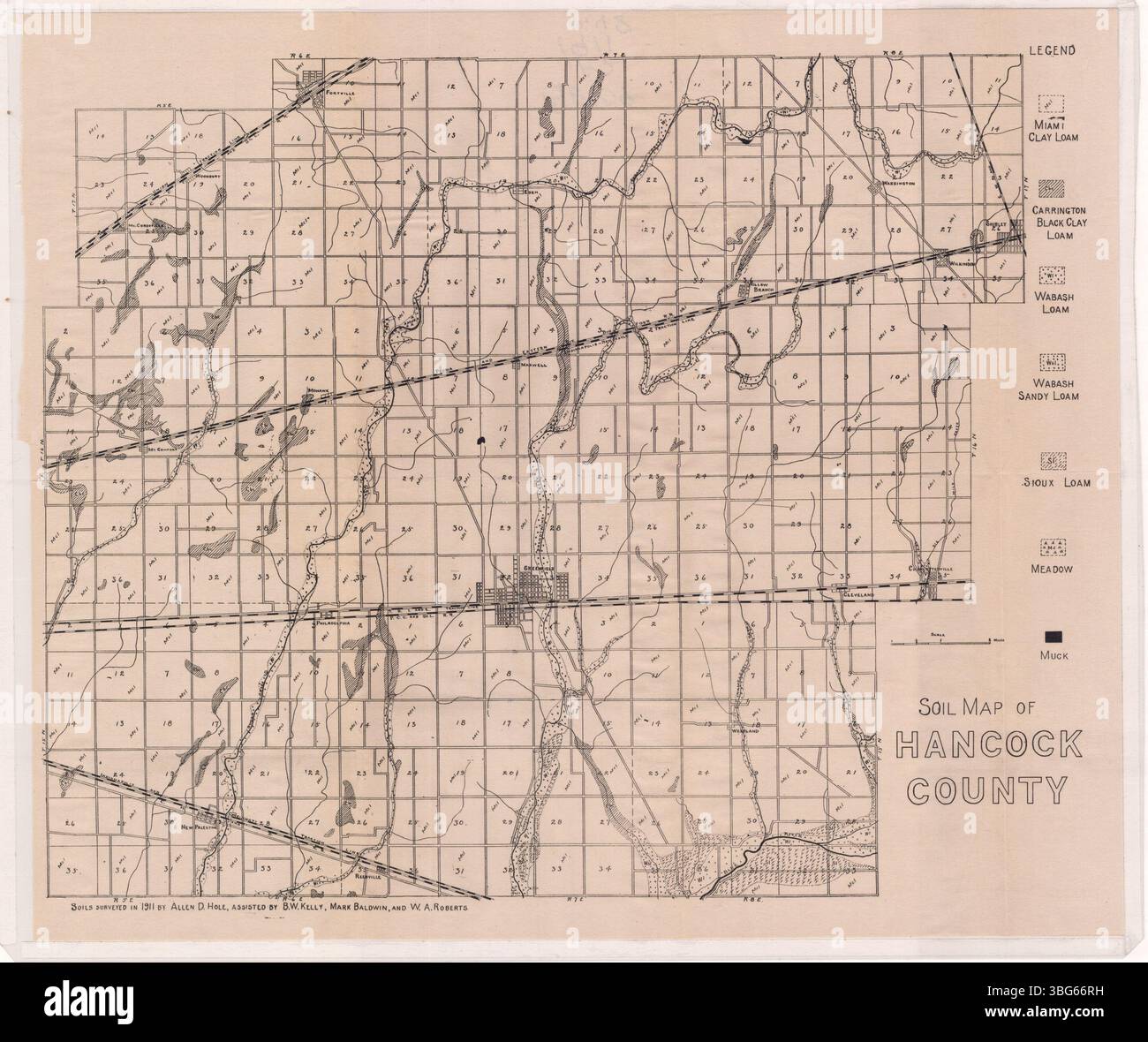 This soil map covers Hancock County, Indiana, and shows the ...