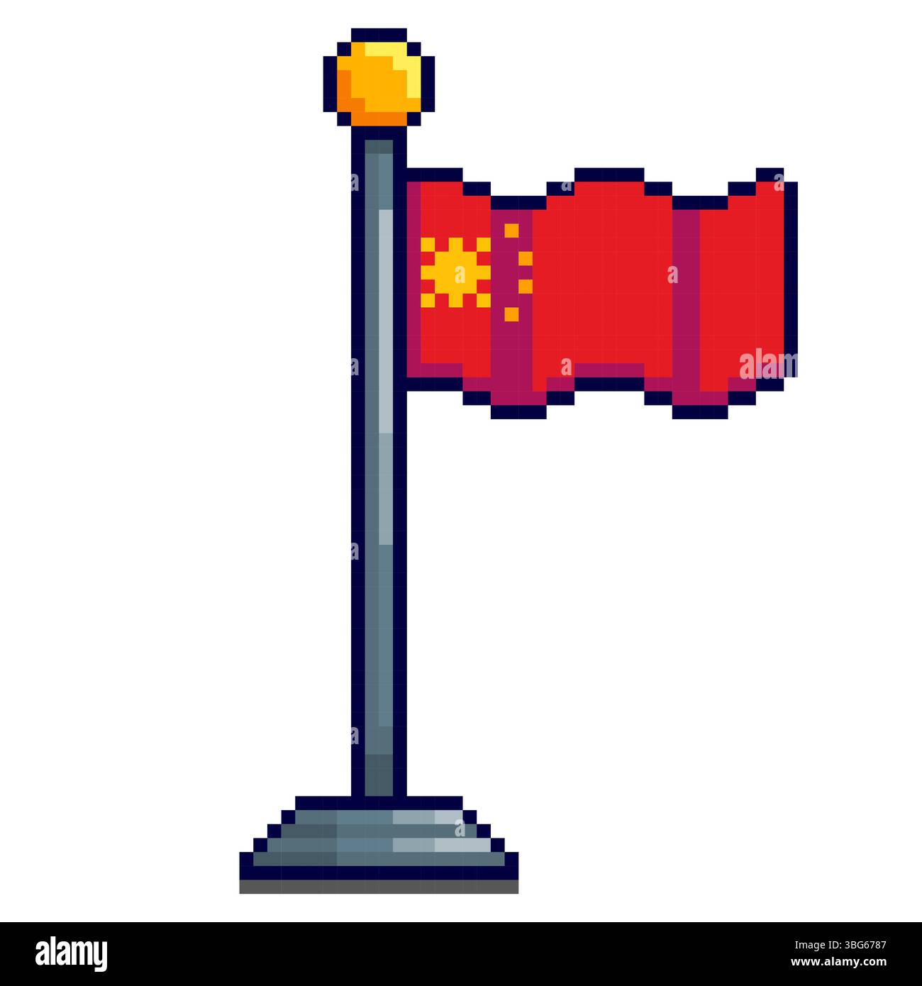 China pixel flag map hi-res stock photography and images - Alamy