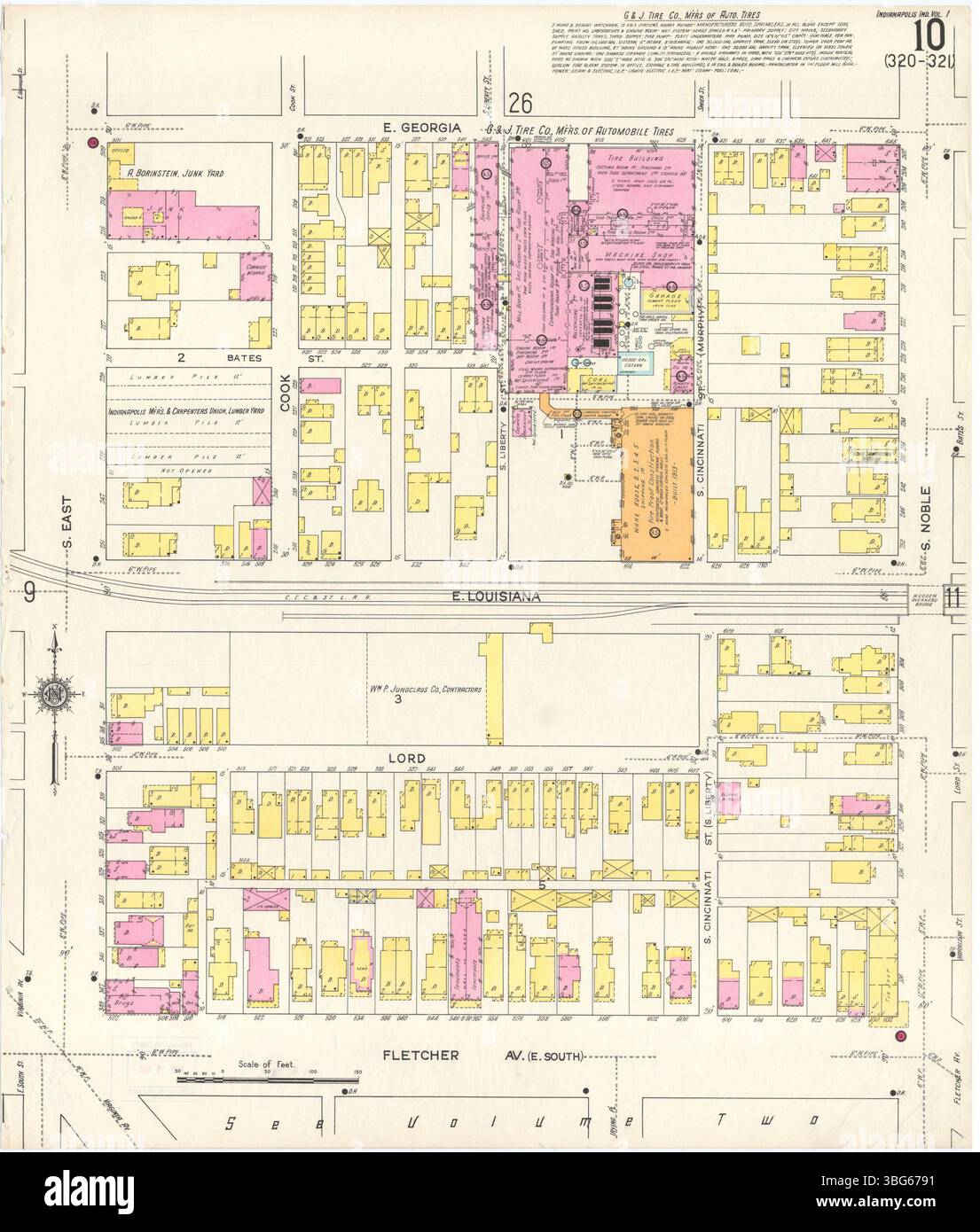 The Indianapolis Sanborn Map #10, dated 1915, illustrates the city's ...