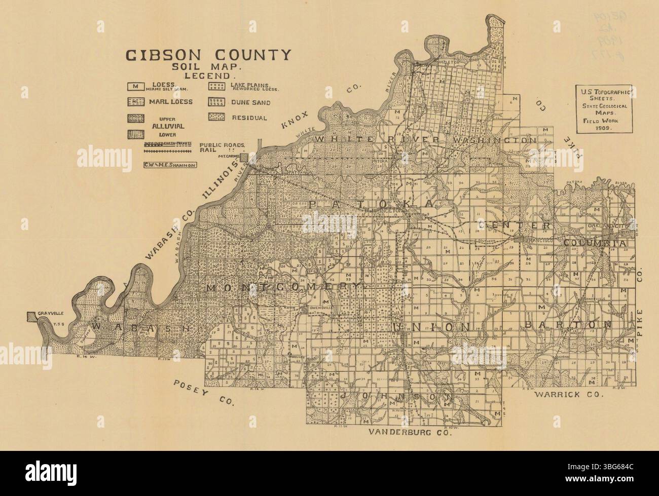 The soil map of Gibson County illustrates the distribution of various ...