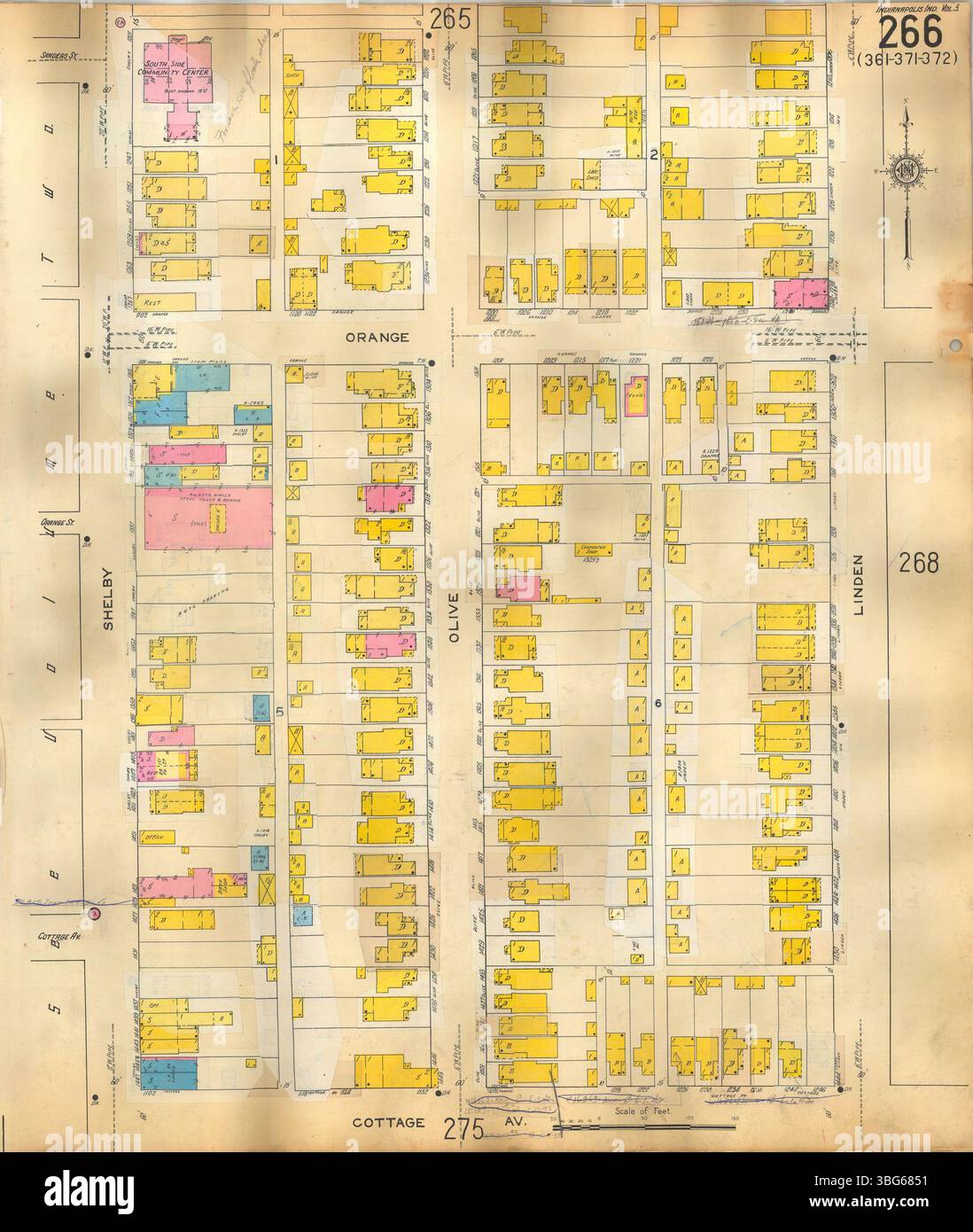 Sheet 266 of the 1940 Sanborn Map for Indianapolis includes details on ...