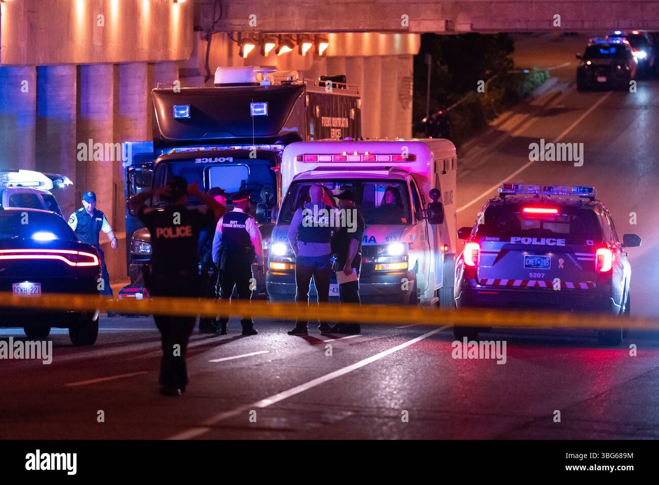 Toronto, Canada. 03rd June, 2025. First responders work the scene of a ...