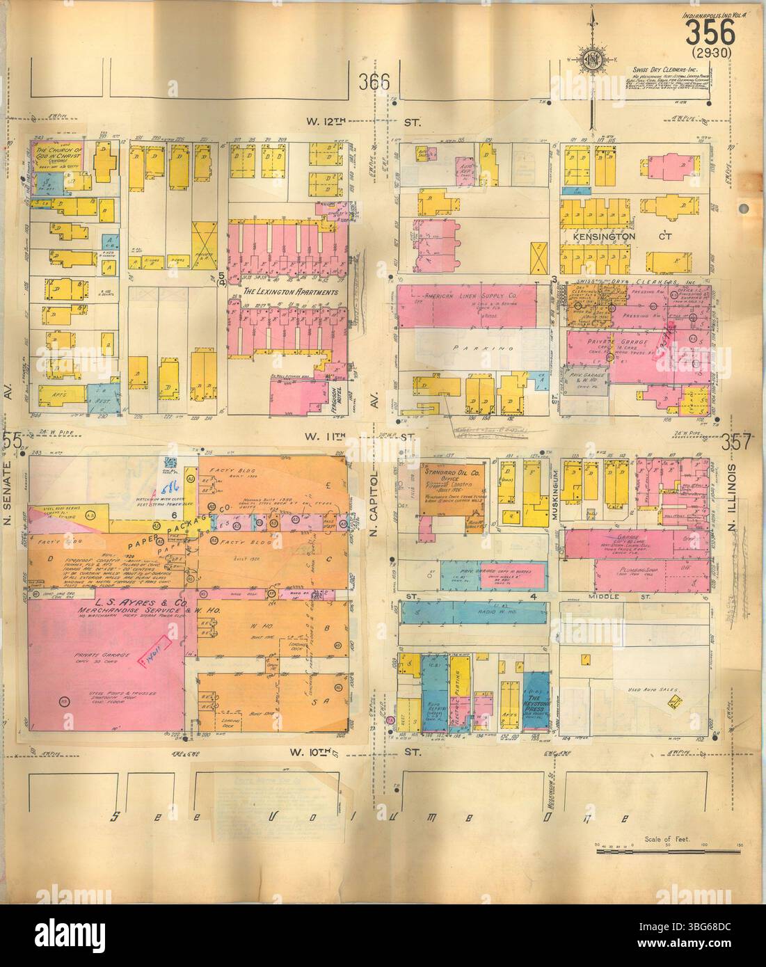 Sanborn Map #356 of Indianapolis was originally created in 1915 and ...