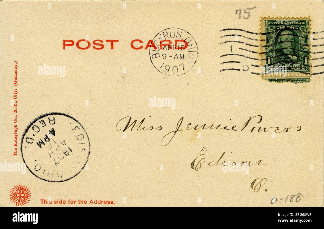 A 1907 photograph showing the front of Union High School in Bucyrus ...