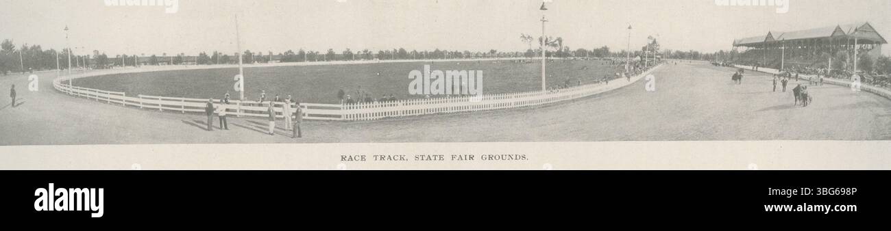 Photograph of the race track at the State Fair Grounds in 1901. The ...