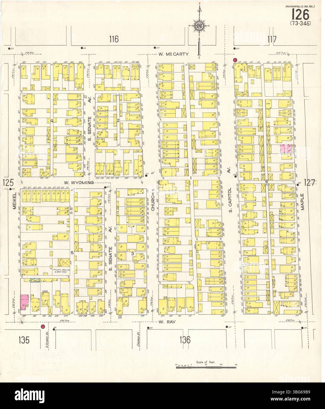 Sanborn Map #126 of Indianapolis, from 1915, offers detailed ...