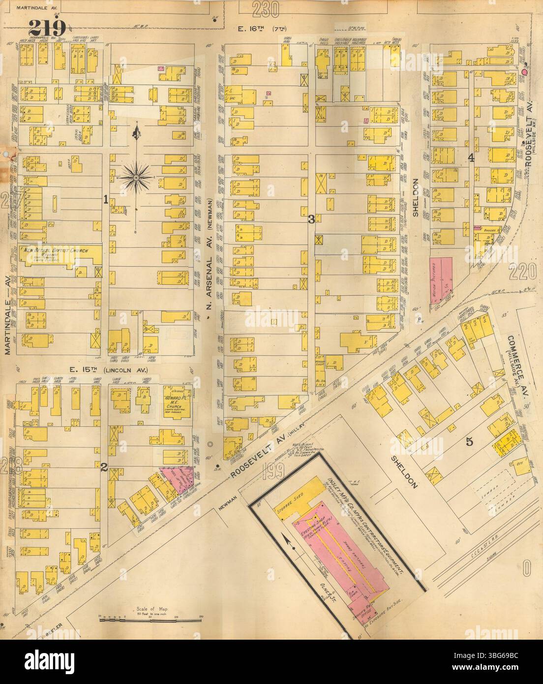 Indianapolis Sanborn Map #219, from 1898, details the city's ...
