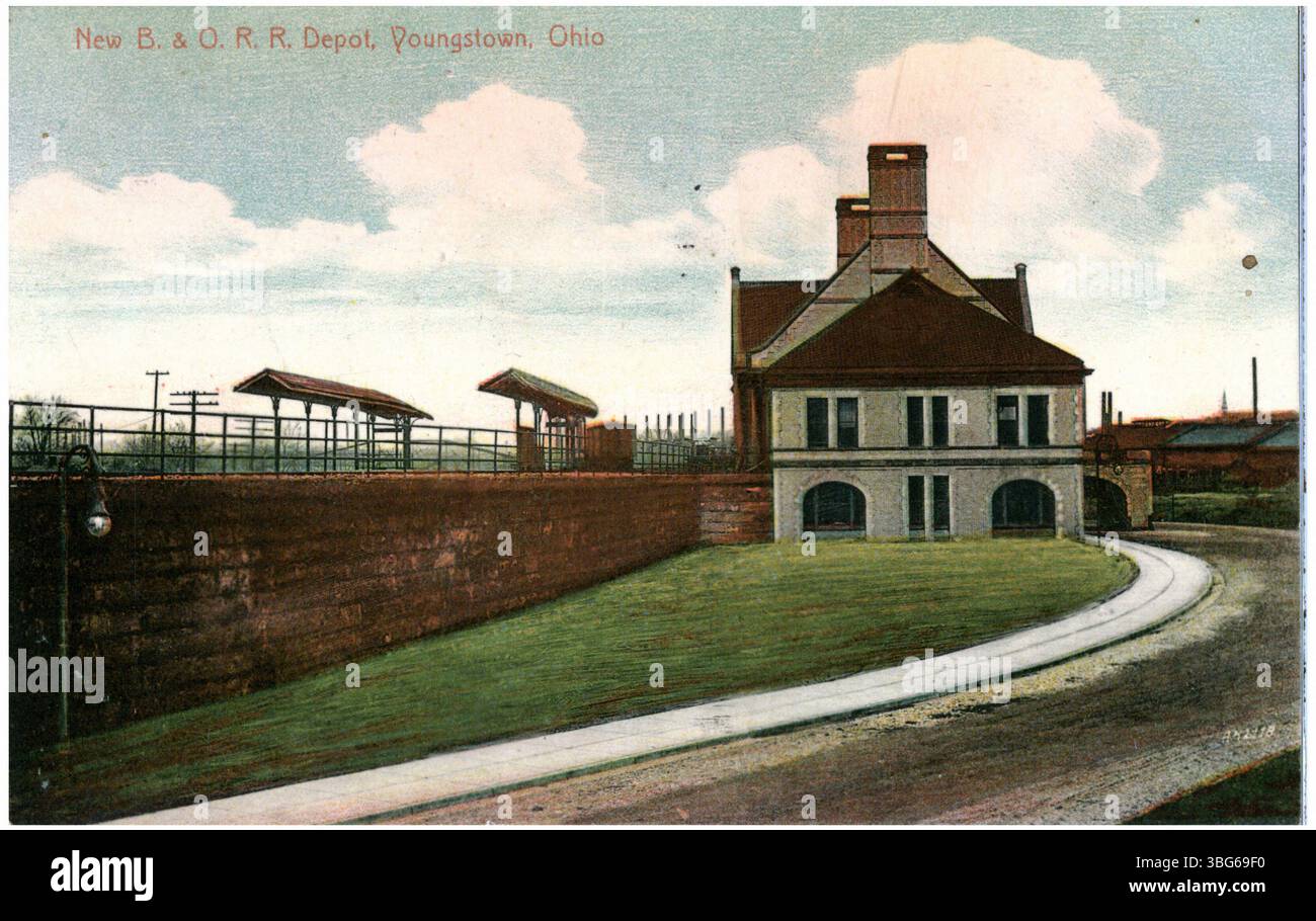 This 1907 colorized image showcases the side of the new B&O Railroad ...