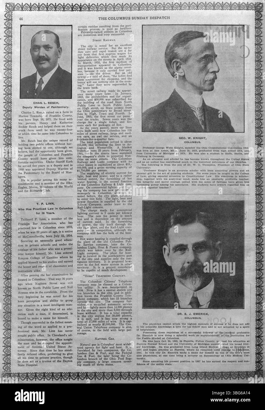 This edition of the Columbus Sunday Dispatch from 1912 marks the ...