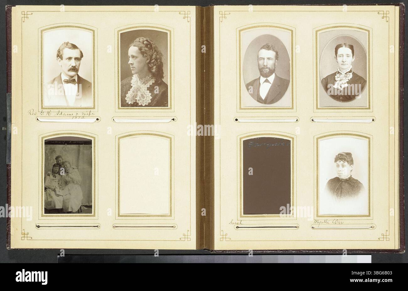Photographic page displaying 19th-century portraits using common ...