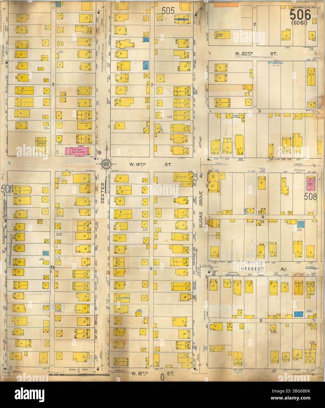 Indianapolis Sanborn Map #506, 1938, presents a modern reproduction of ...