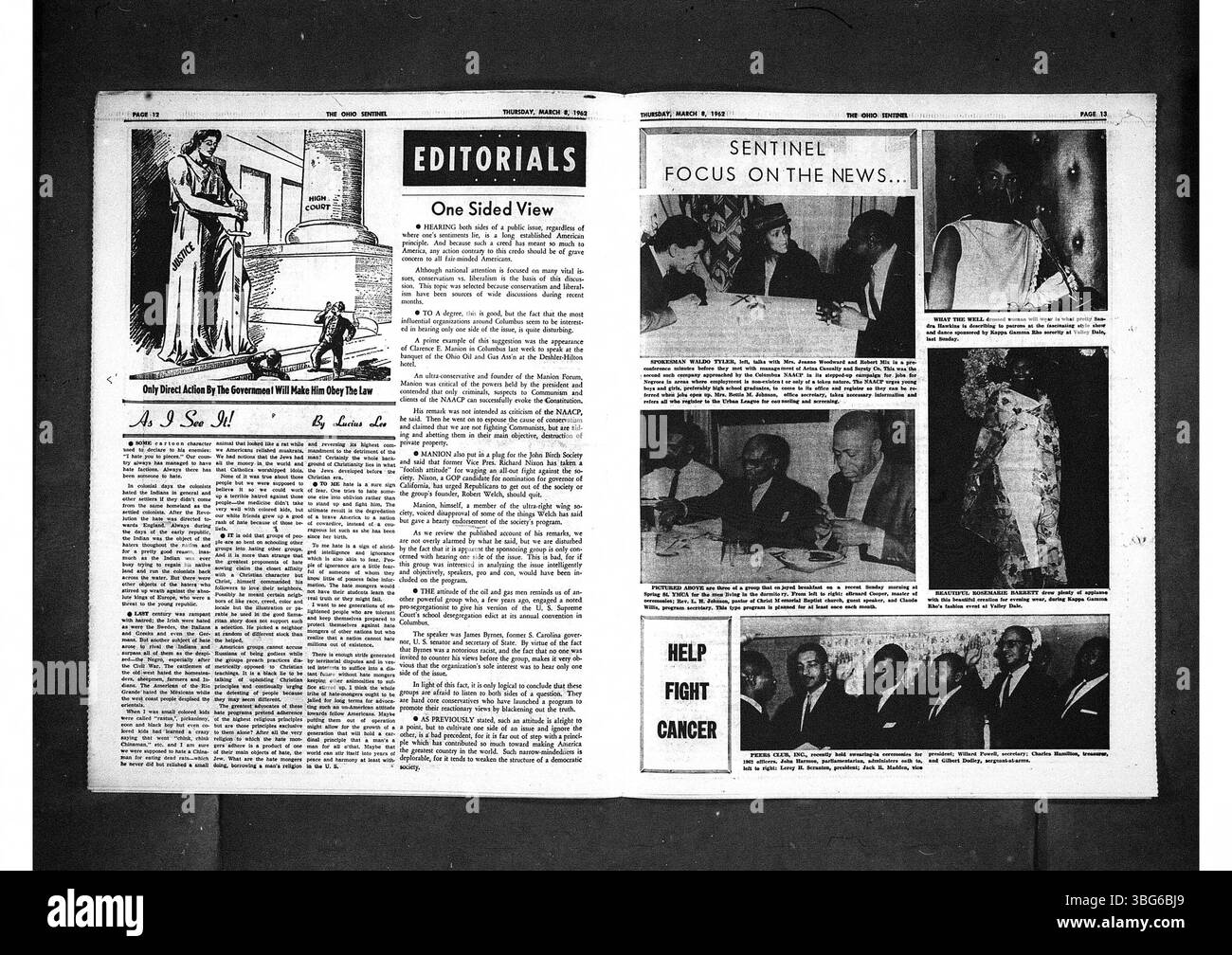 The Ohio State Sentinel’s March 8, 1962 issue addresses important ...