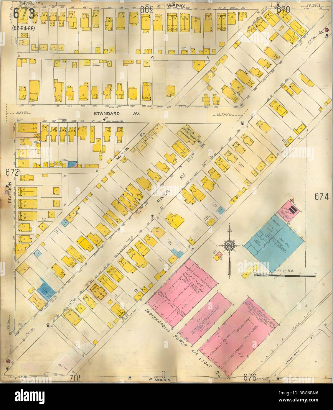 Sanborn Map #673 of Indianapolis from 1936 provides detailed ...