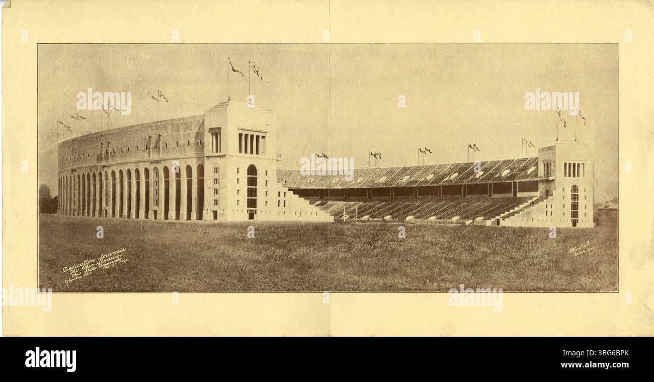 A photograph of the dedication souvenir for the Ohio Stadium at Ohio ...