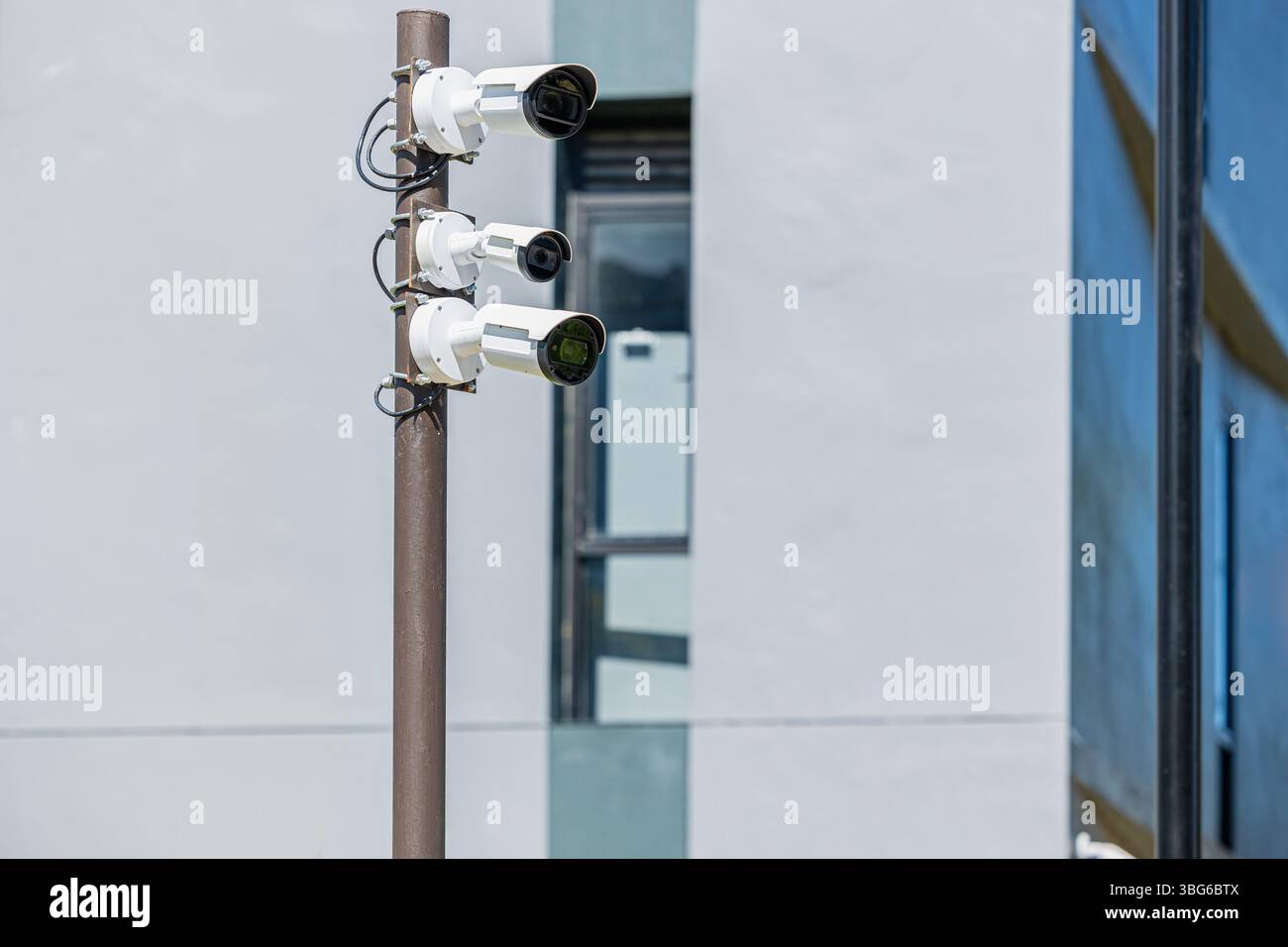 CCTV multi angle cameras security in office building area. Surveillance ...