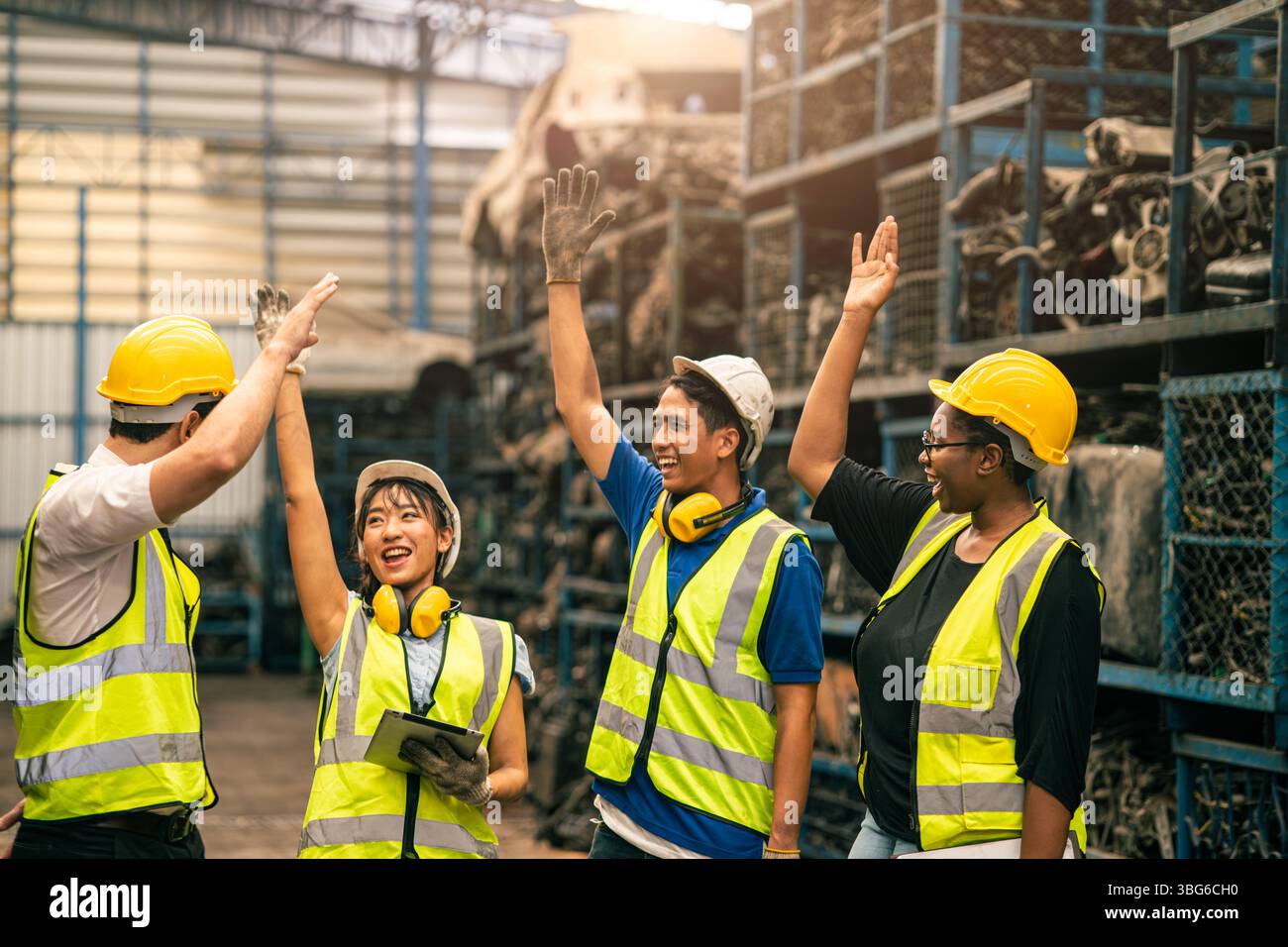 group of workers team unity mix people multiracial together, engineer ...