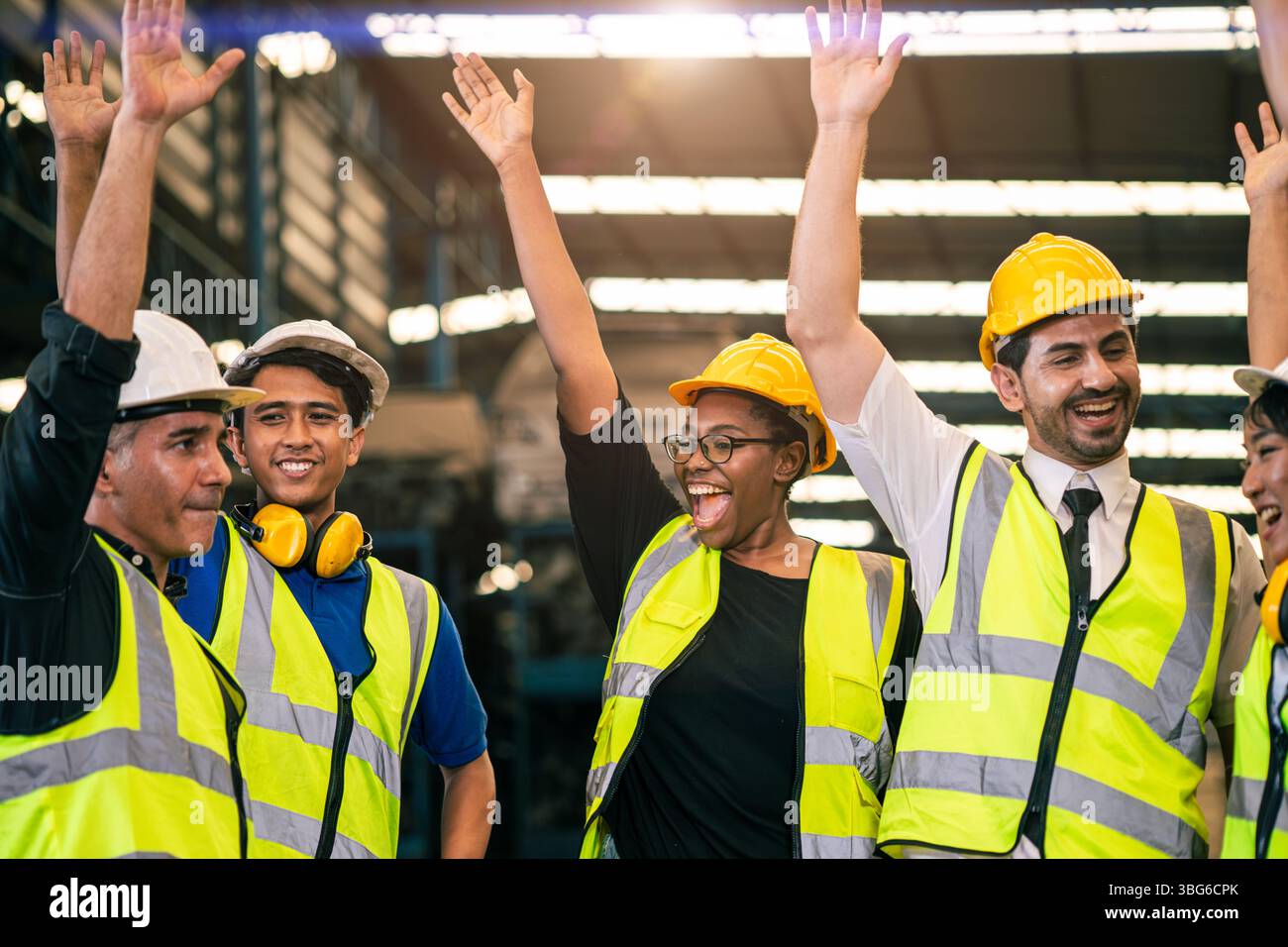 group of workers team unity mix people multiracial together, engineer ...