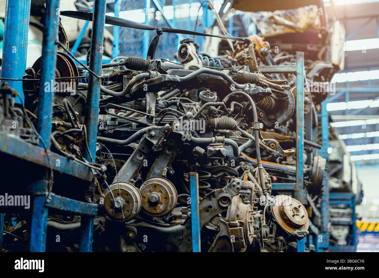 stock pile of used auto parts store for sale recycle, car old rack ...