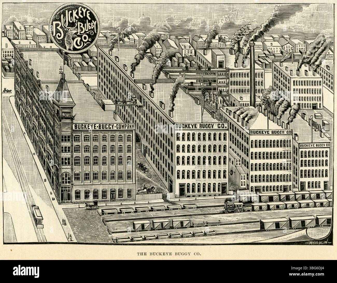 This 1892 engraving shows the Buckeye Buggy Company building, once ...