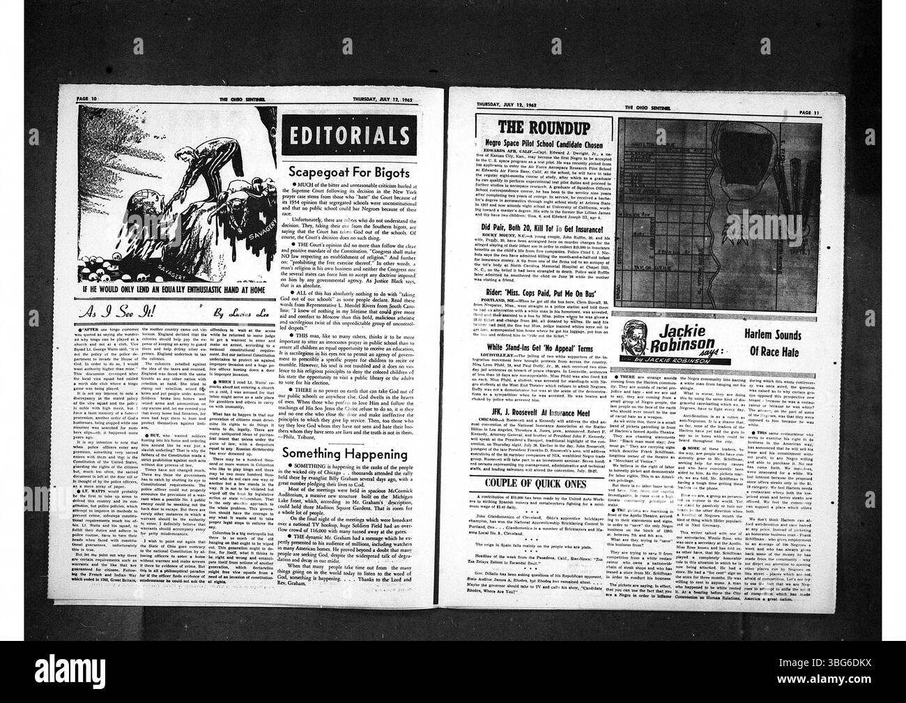 The Ohio Sentinel page from July 12, 1962, presented community news ...