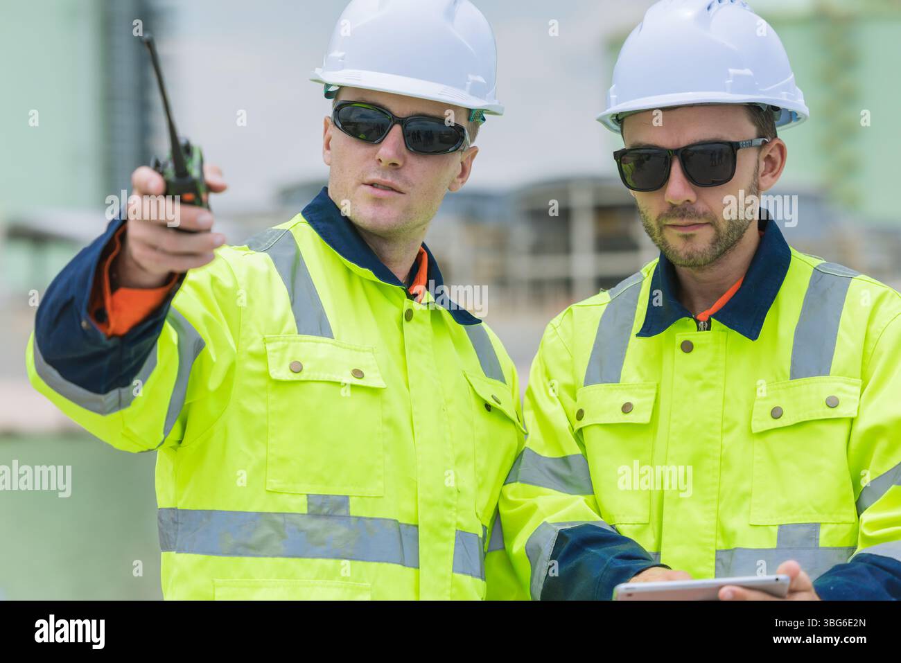 Professional Caucasian Engineer male workers team, Serious working ...