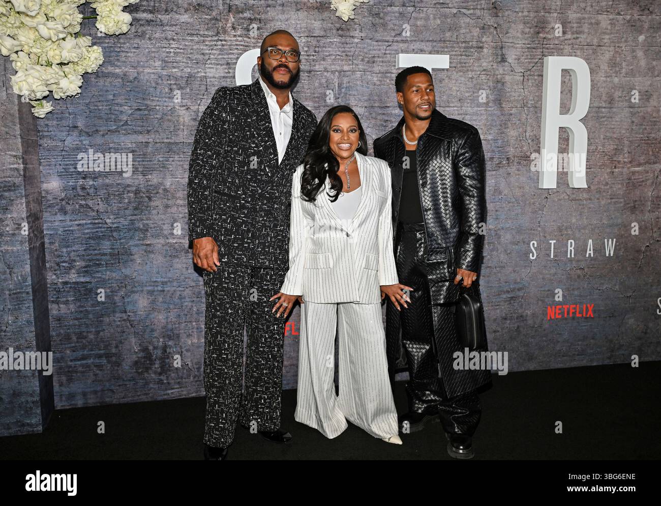 Tyler Perry, left, Sherri Shepherd and Mike Merrill attend the Netflix ...