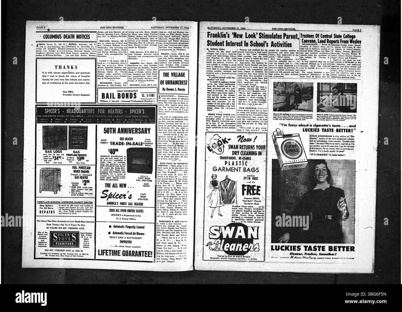 The November 17, 1956 issue of the Ohio Sentinel, a weekly African ...