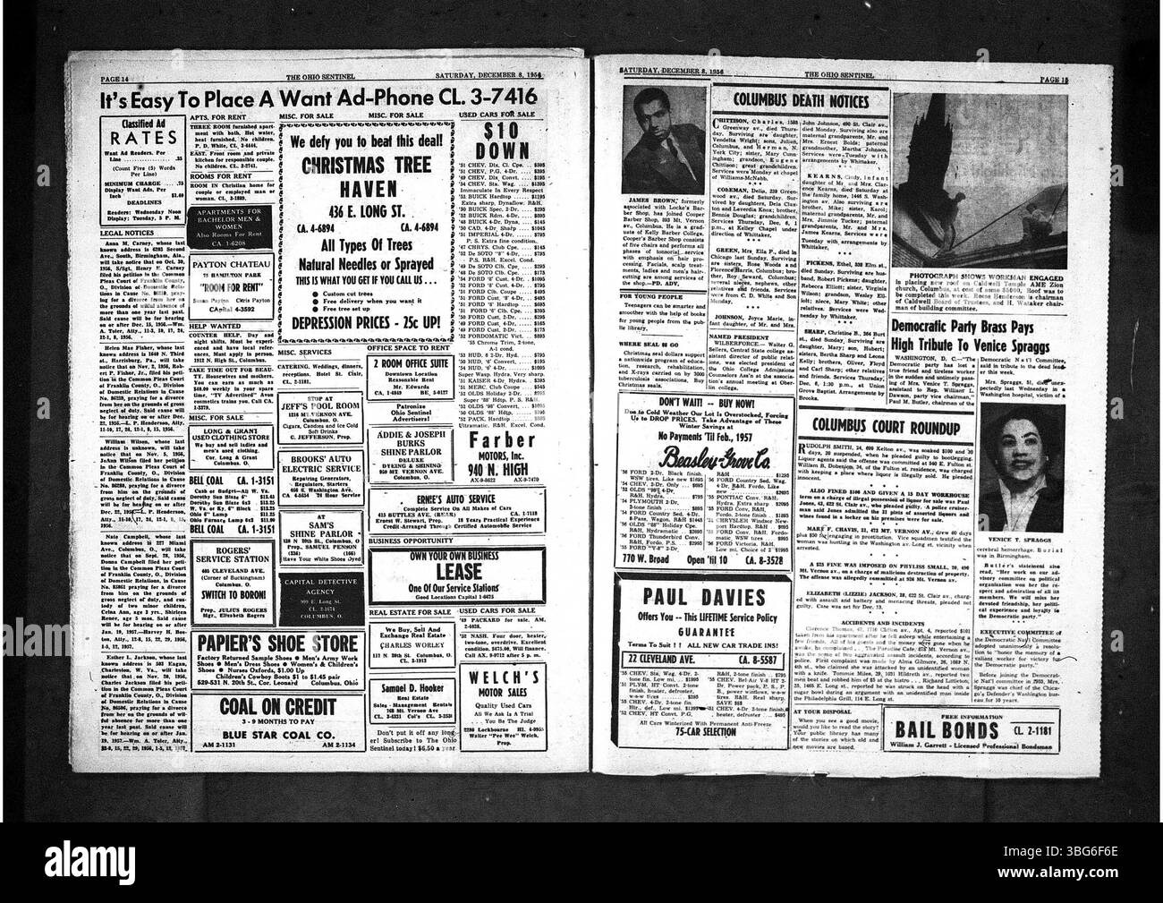 The December 8, 1956 issue of the Ohio Sentinel, a weekly African ...
