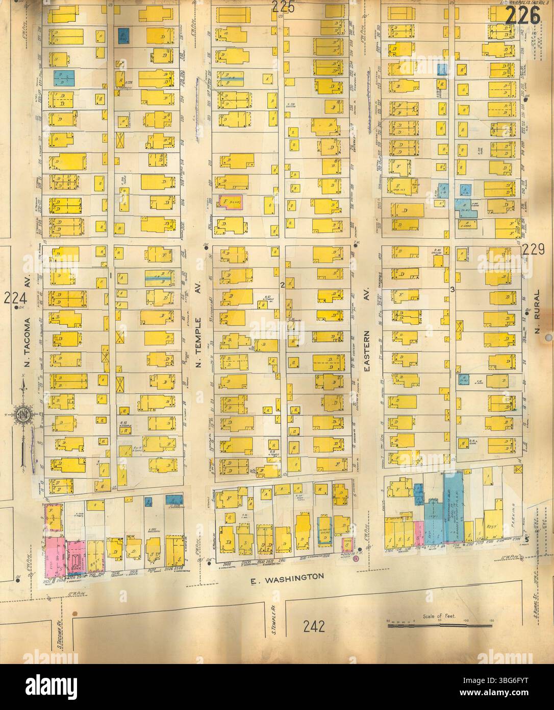 Map #226 of the 1940 Indianapolis Sanborn Fire Insurance Map offers an ...