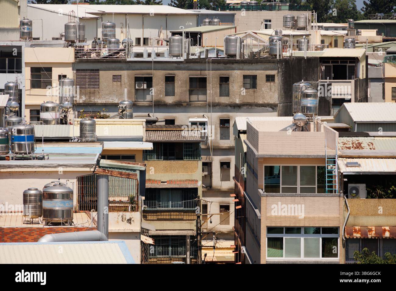 home town building in Taipei with water tank for water reservation ...