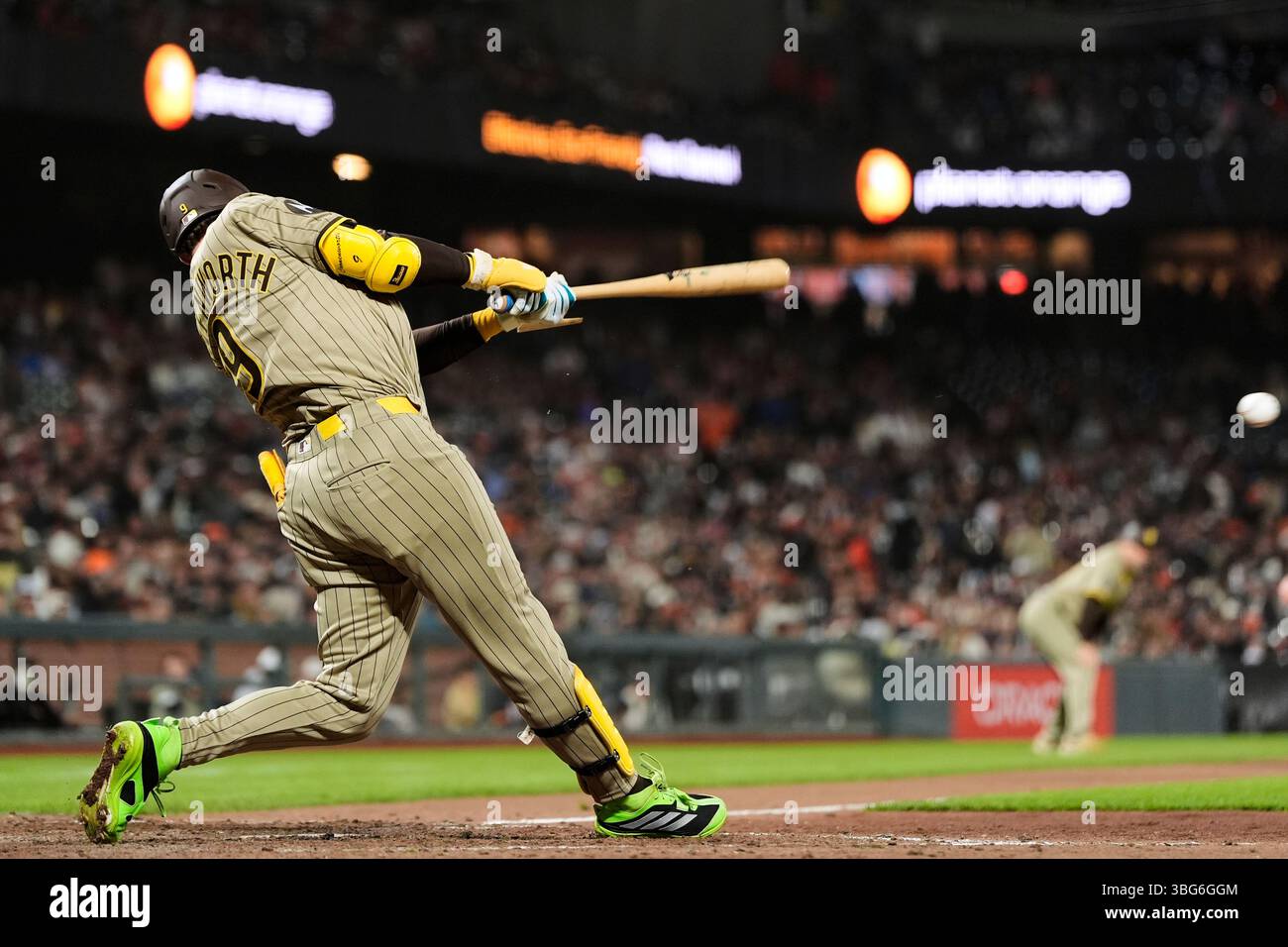 San Diego Padres' Jake Cronenworth hits an RBI single during the 10th ...