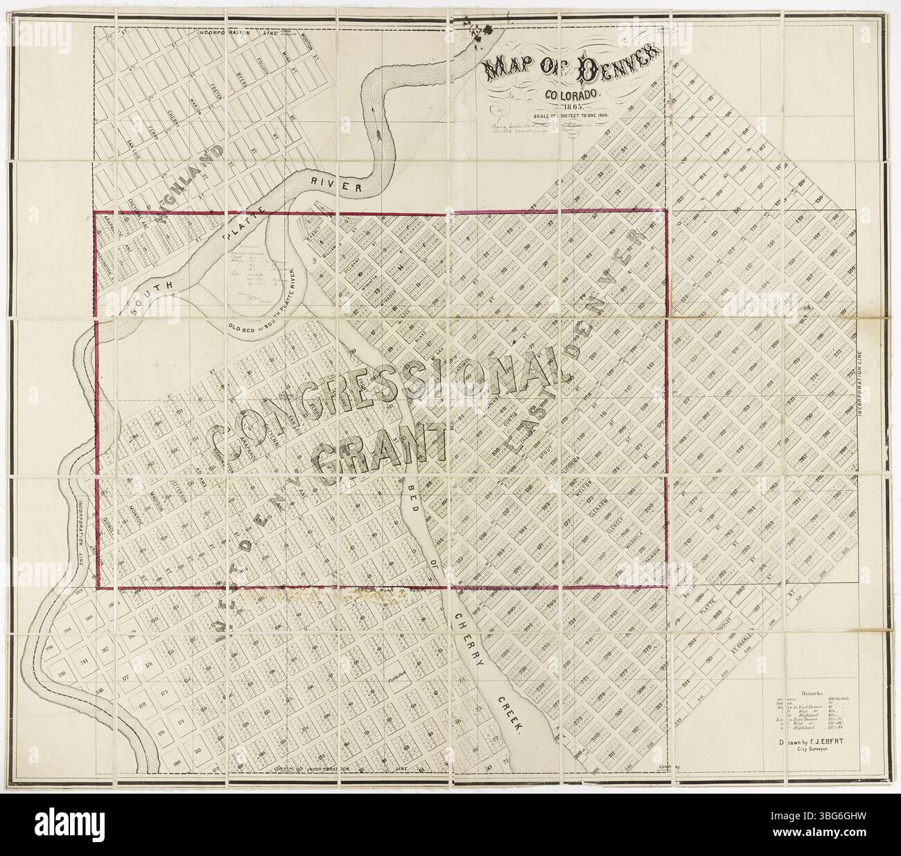 This 1:3,600 scale map of Denver, Colorado, created by Frederick J ...