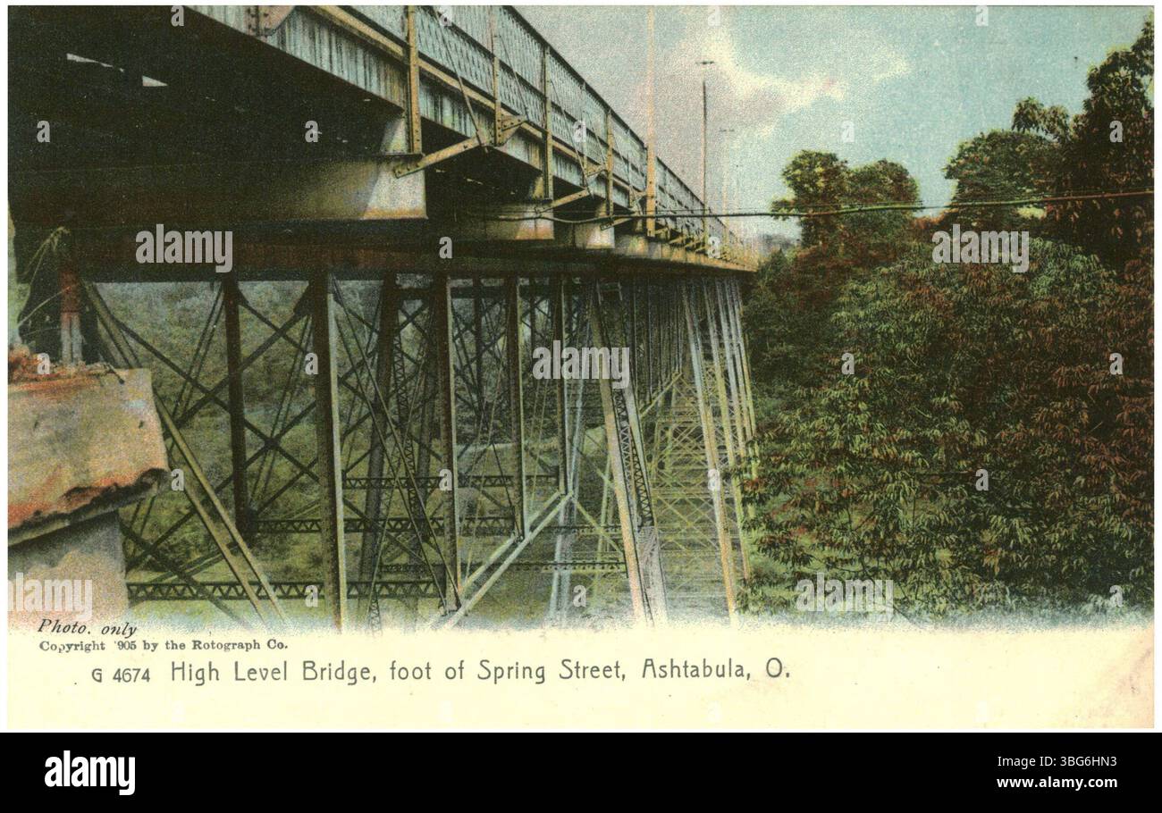 A photograph taken from underneath the High Level Bridge in Ashtabula ...