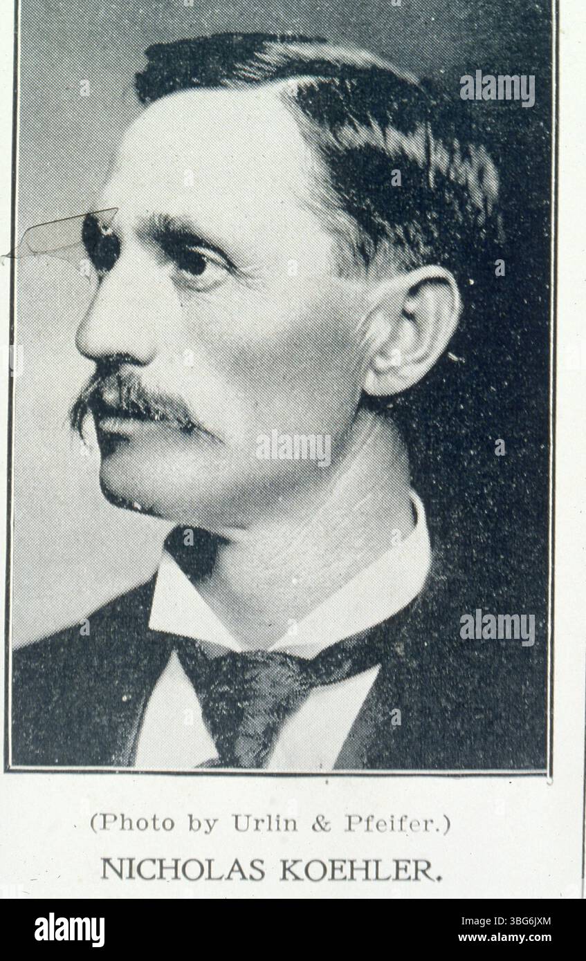 This 1896 portrait shows Nicholas Koehler (1854-1941), a civil engineer ...