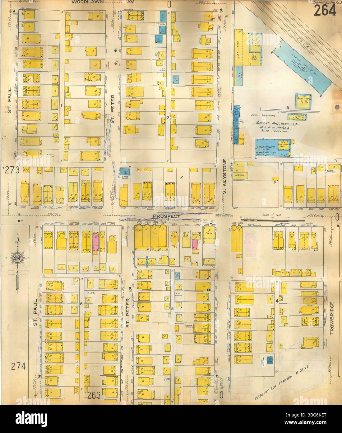 The 1940 Sanborn Map Sheet 264 of Indianapolis shows detailed ...