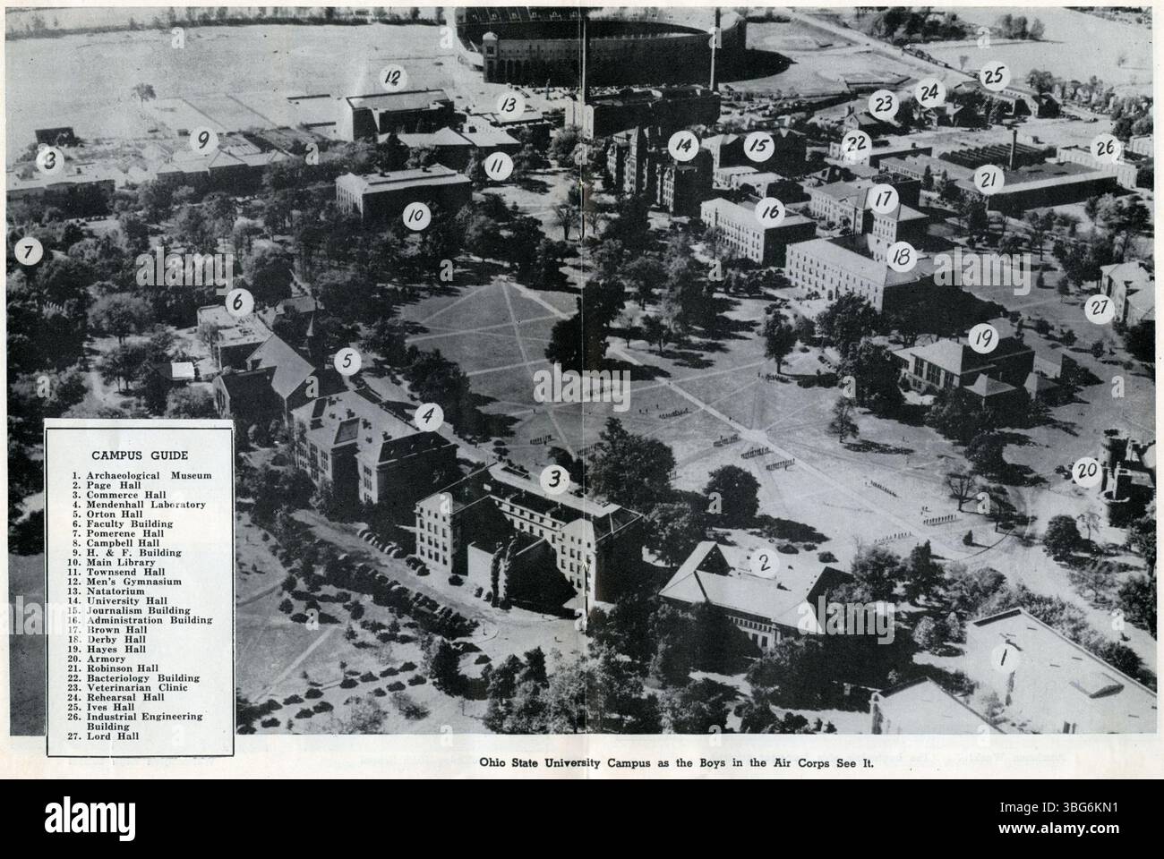 This 1945 photograph shows the Ohio State University campus as seen by ...