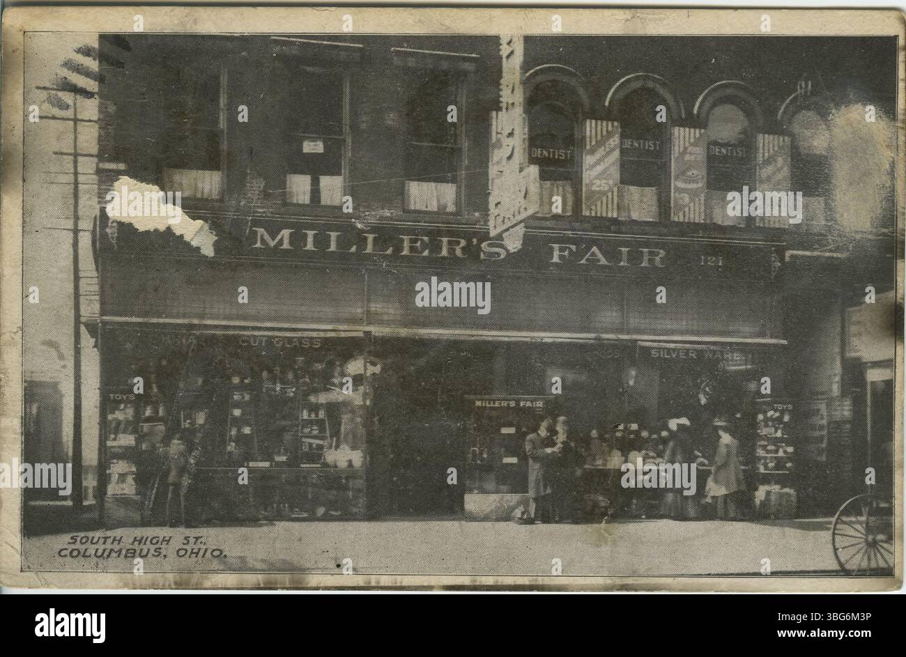 A black and white image from 1908 of Miller's Fair, a store on South ...
