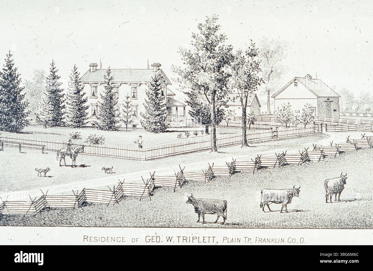 This image features the family farm of George W. and Agnes Triplett ...