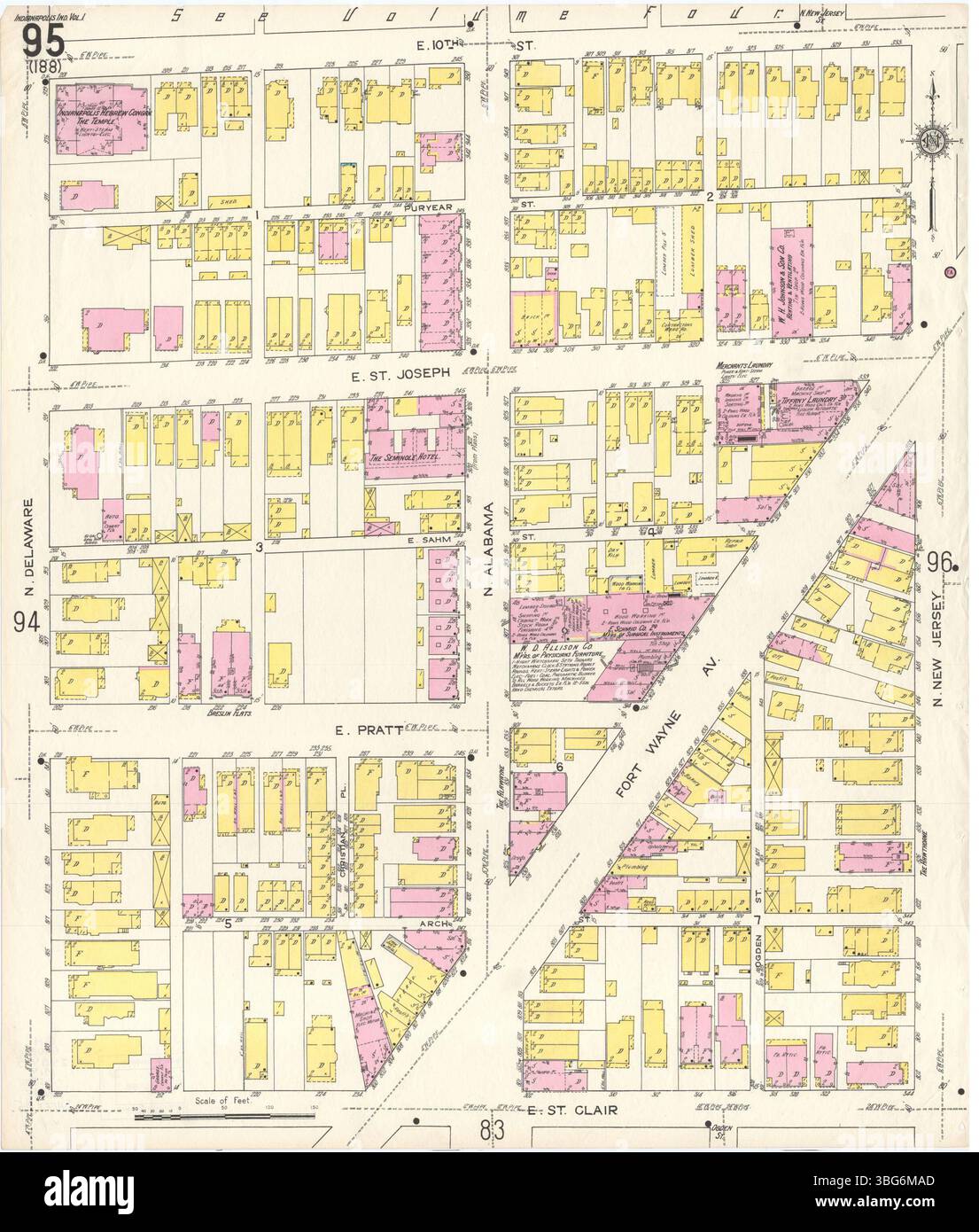 The 1915 Indianapolis Sanborn Map #95 provides a detailed depiction of ...