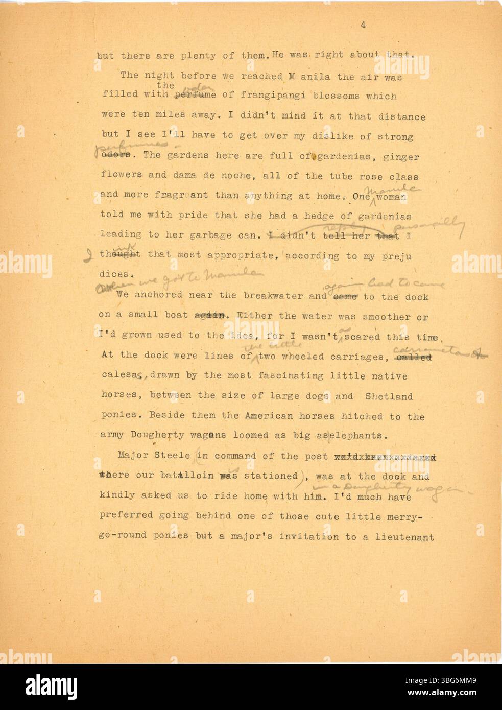 Typed and edited letter drafts by Volinda Lucy Henderson to her mother ...