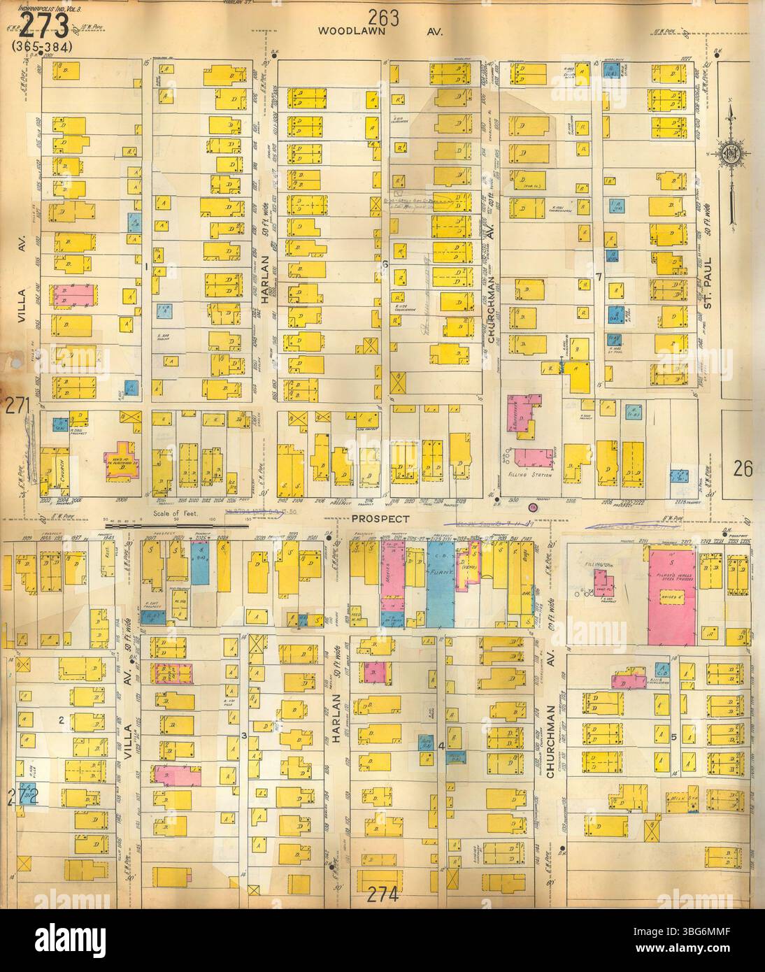 Sanborn Map #273, created in 1915 and updated in 1940, shows property ...