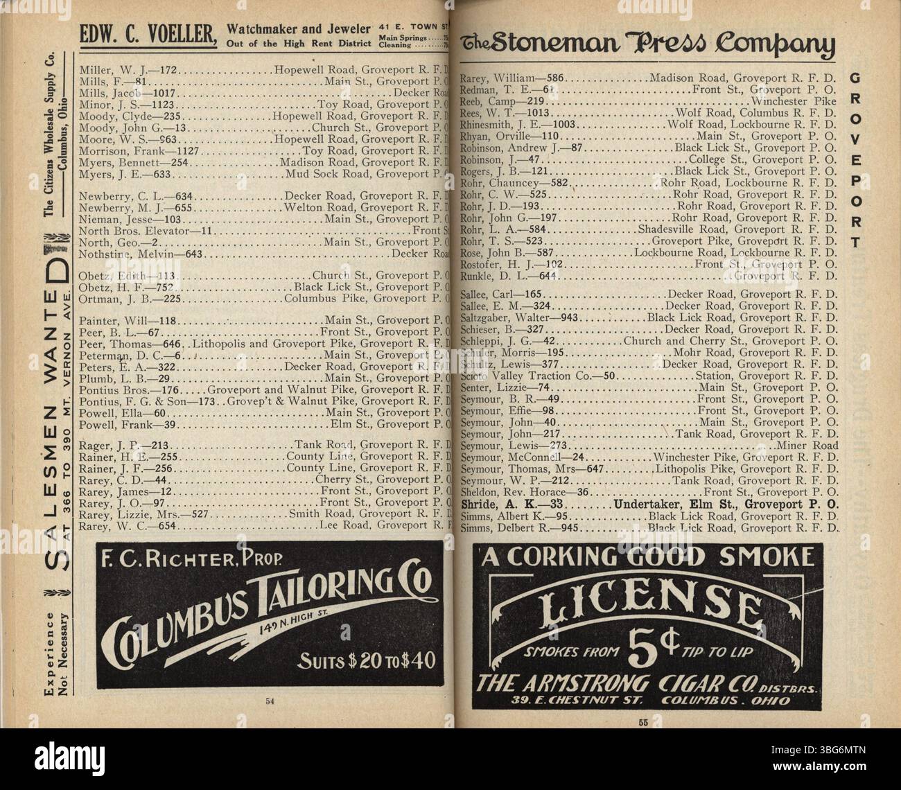 The 1914 Franklin Phone Book includes a detailed list of subscribers ...